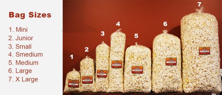 Bag Sizes - Chicagoland Popcorn